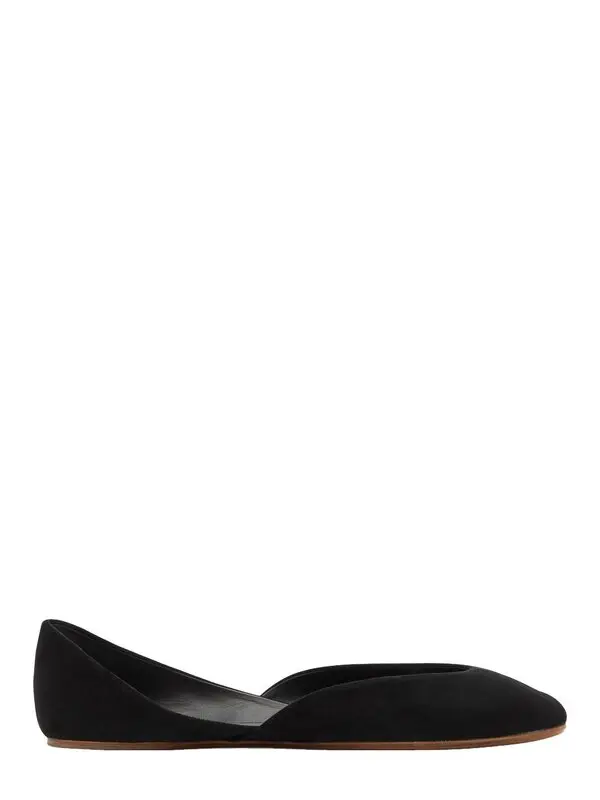 THE ROW Gemma Suede Ballet Flats - Black
