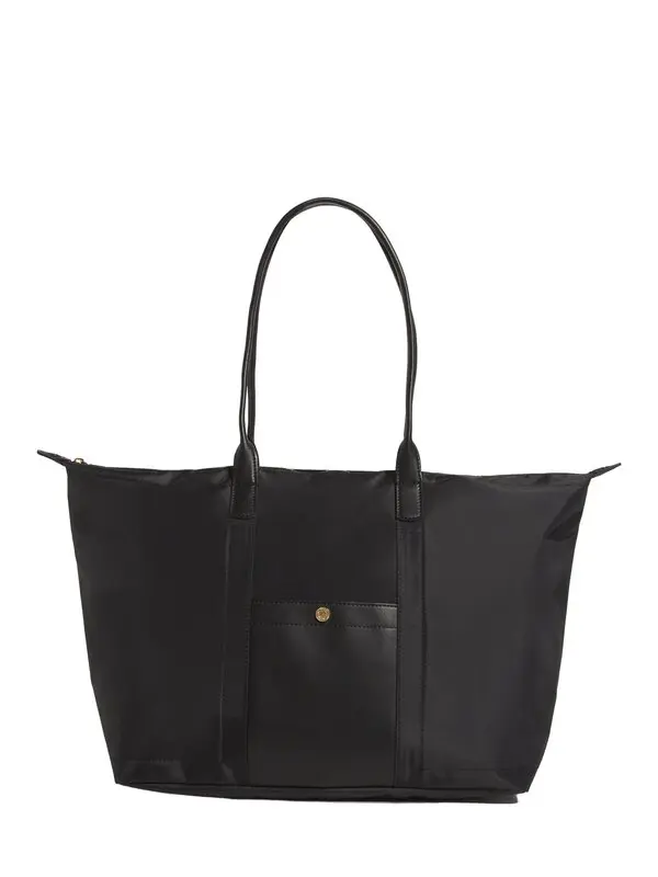 Harrods Medium Nylon Tote Bag - Black