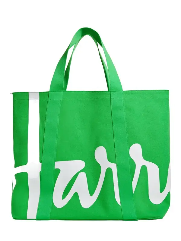 Harrods Cotton Logo Tote Bag - Green