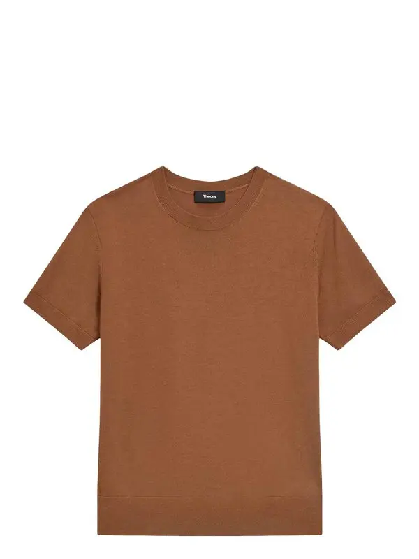 Theory Regal Merino Wool T-shirt - Caramel -