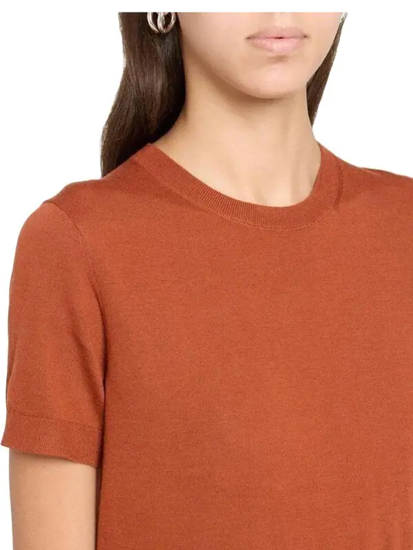 Theory Regal Merino Wool T-shirt - Umber