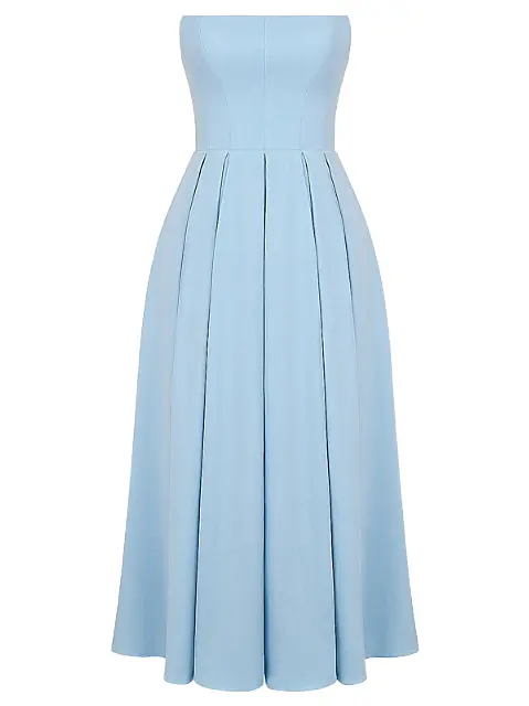 House Of Cb Audrey Strapless Midi Dress - Tuscan Blue