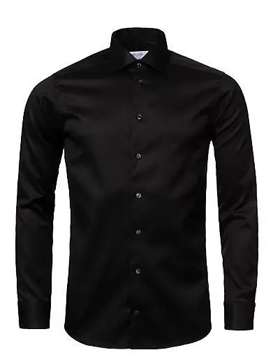 Eton Cutaway-collar Single-cuff Slim-fit Cotton-twill Shirt - Black