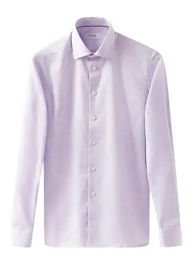 Eton Cutaway-collar Single-cuff Slim-fit Cotton-twill Shirt - Mid Purple