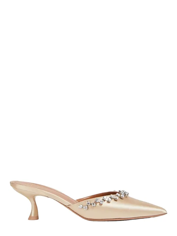 MALONE SOULIERS Gwyn 45 Crystal-embellished Mules - Platinum