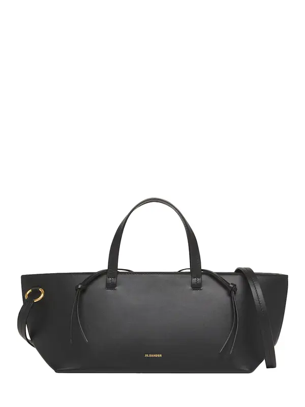JIL SANDER Bateau Small Calfskin Tote Bag - Black