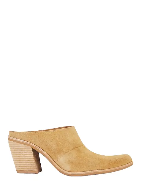 Jeffrey Campbell Hold Em Mule - Beige Suede Natural Stack