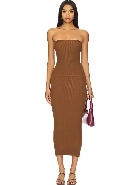 ALL THE WAYS Gracie Maxi Skirt Set - Dark Camel