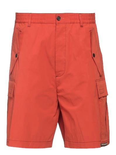 Dsquared2 Cotton Elastane Cargo Shorts - Rust
