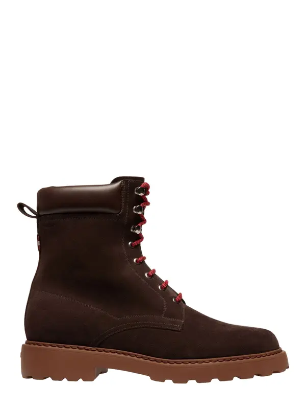 Bally Lace-up Suede Boots - Brown