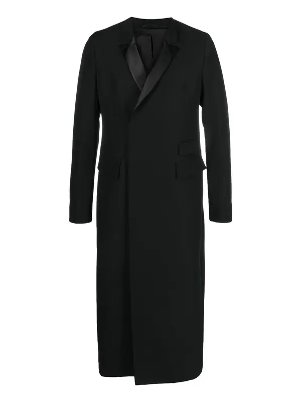 SAPIO Double-breasted Wool Midi Coat - Black