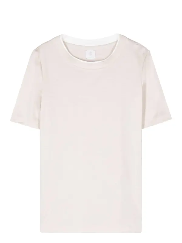 Eleventy Layered Detail T-shirt - Neutrals