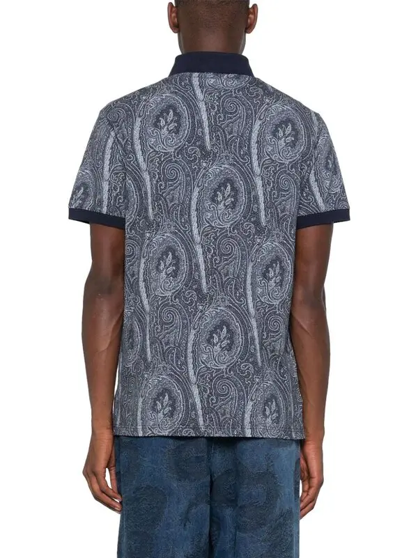 Etro Paisley-print Polo Shirt - Blue