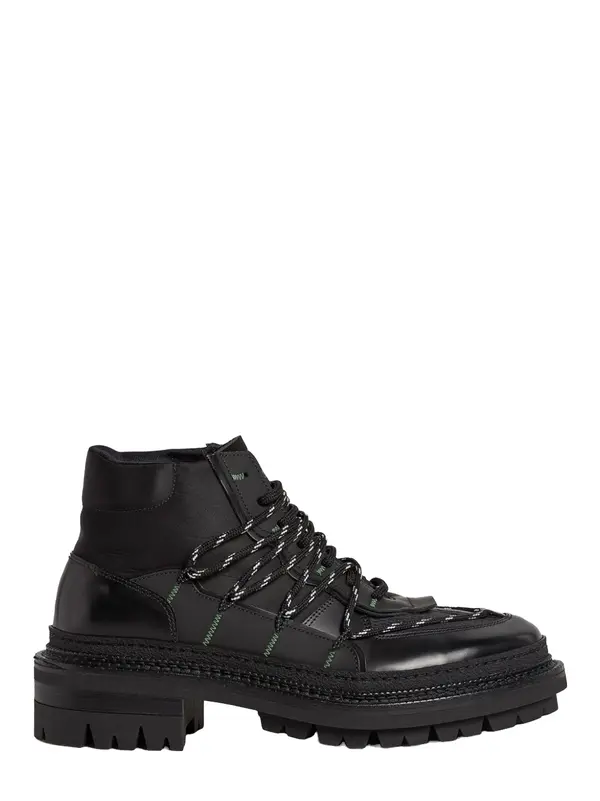 Dsquared2 Panelled Leather Boots - Black