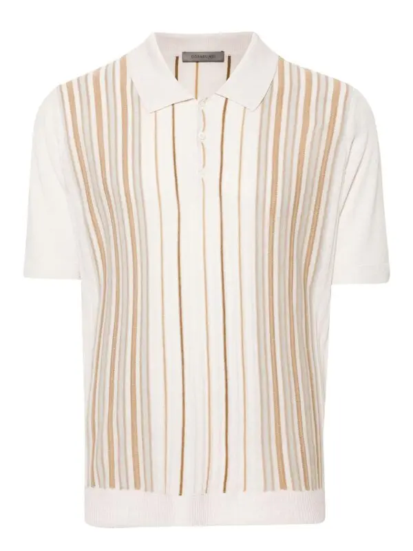 Corneliani Striped Polo Shirt - Neutrals