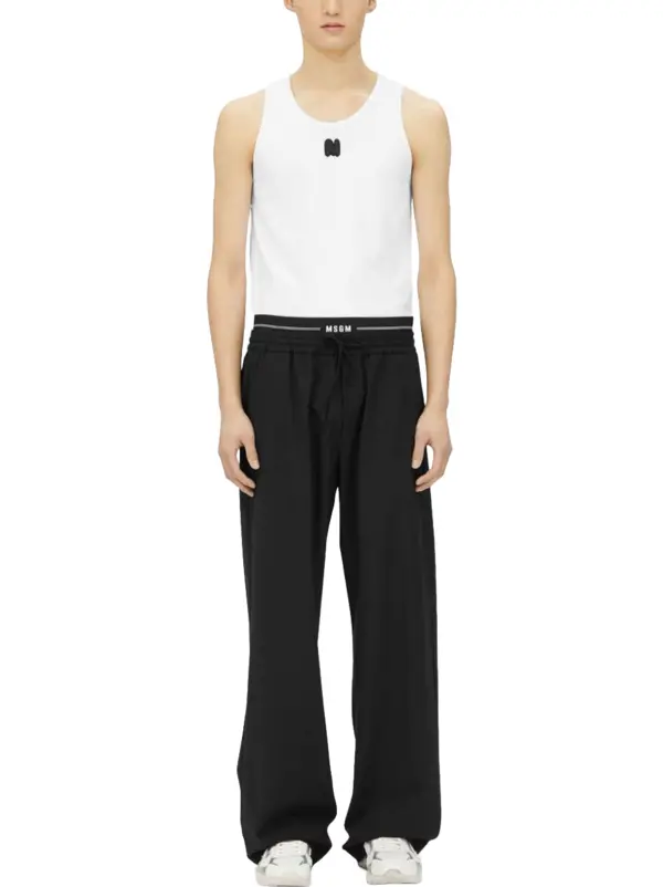 MSGM Logo Waistband Lounge Trousers - Black