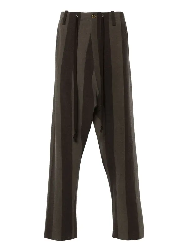 UMA WANG Striped Trousers - Brown
