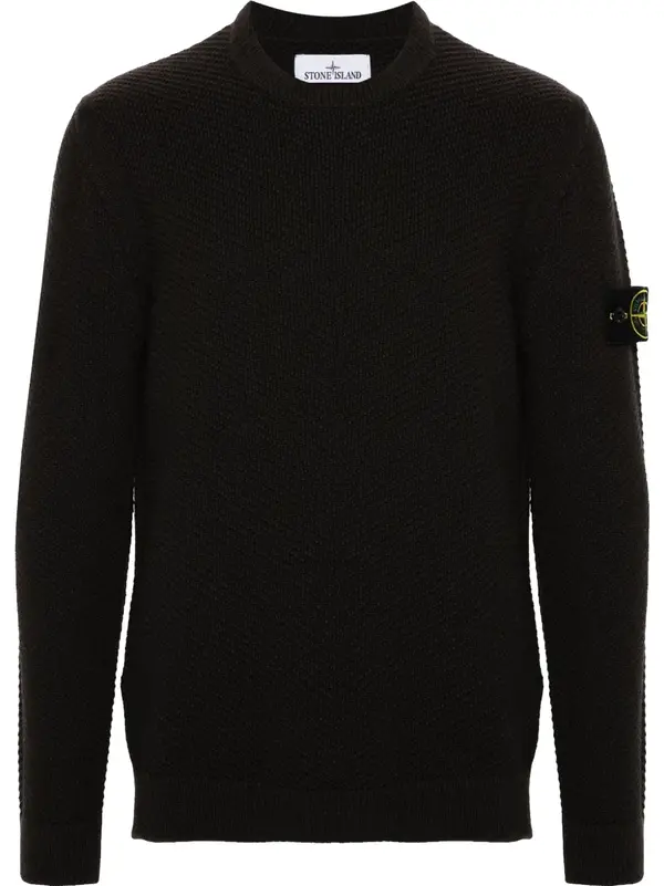 Stone Island Compass Badge Wool Jumper - Brown