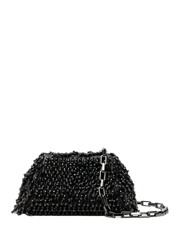 SELF-PORTRAIT Crystal Embellished Clutch - Black