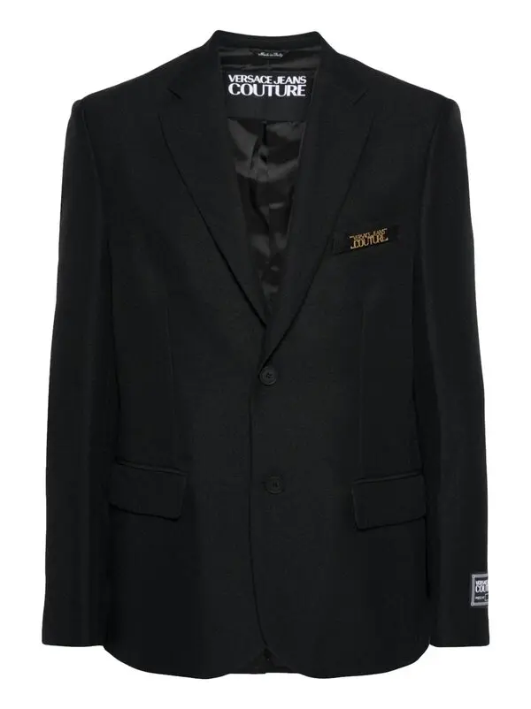 Versace Logo-appliqué Blazer - Black