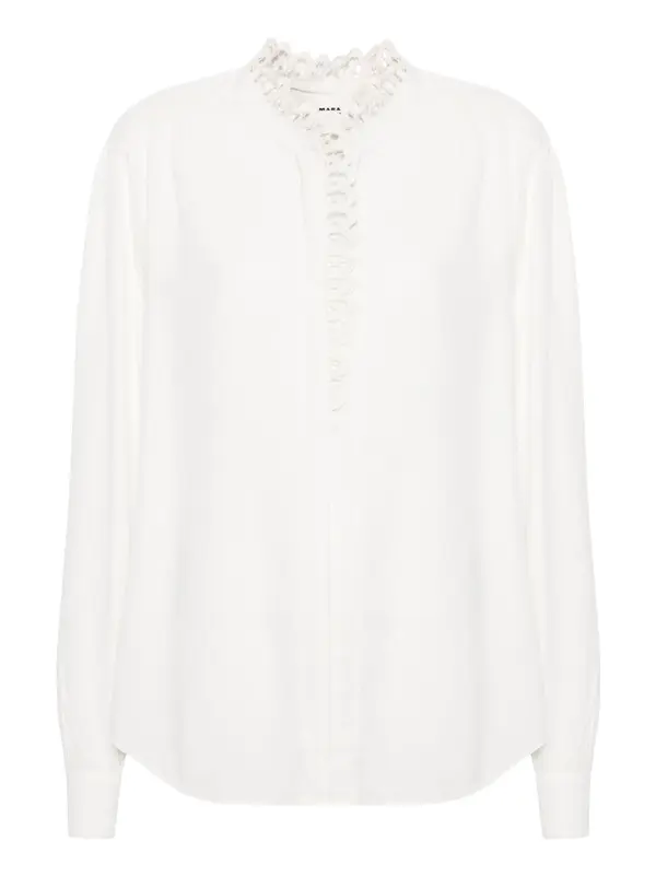 MARANT ETOILE Estela Broderie Anglaise-trim Shirt - White
