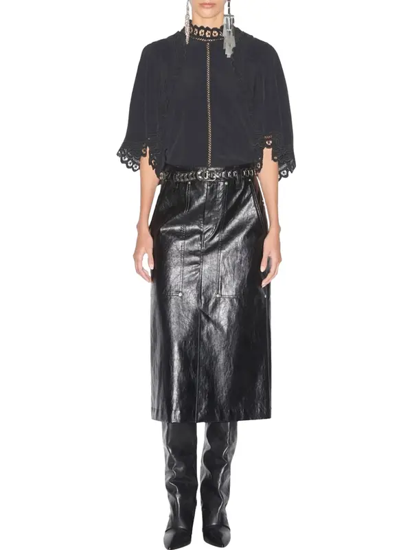 MARANT ETOILE Angele Midi Skirt - Black