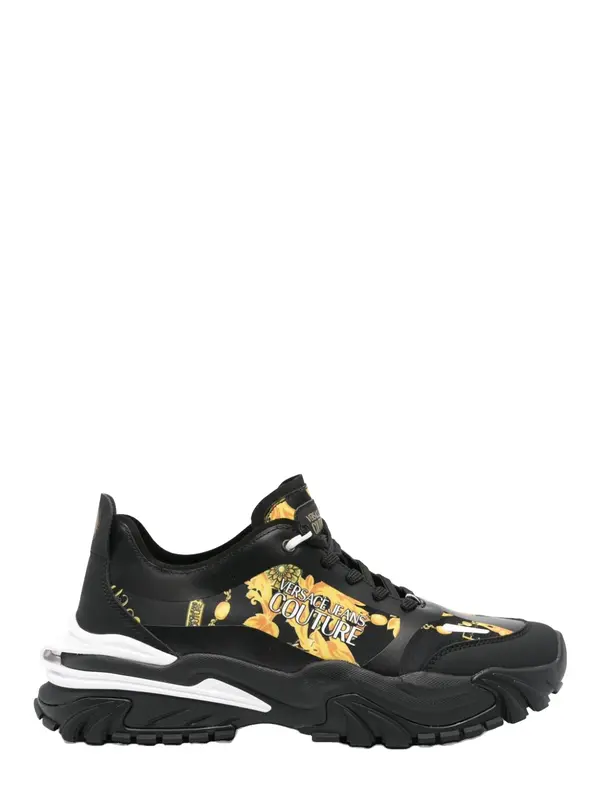 Versace Barocco Print Sneakers - Black