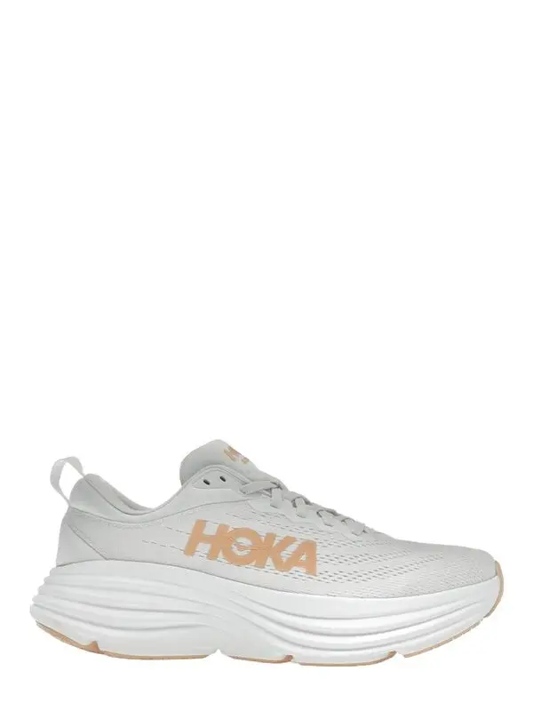 Hoka One One Bondi 8 Athletic Sneakers - White/cantaloupe