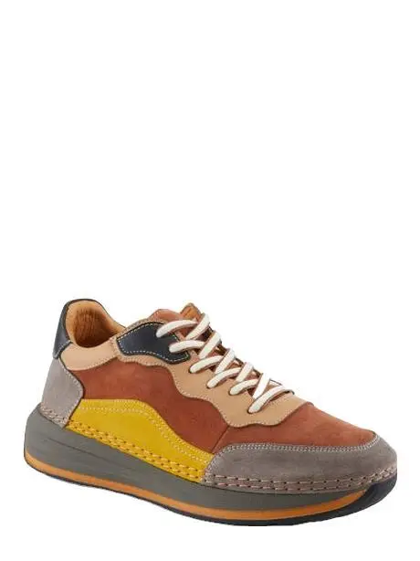 SPRING STEP SHOES Booker Color Blocked Sneakers - Camel Multi Suede