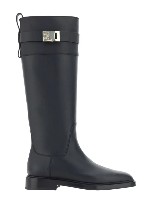 FERRAGAMO Buckle-detailing Boots - Black