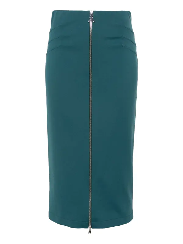 Patrizia Pepe Zip-up Midi Skirt - Blue