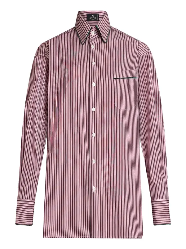 Etro Striped Poplin Shirt - Red