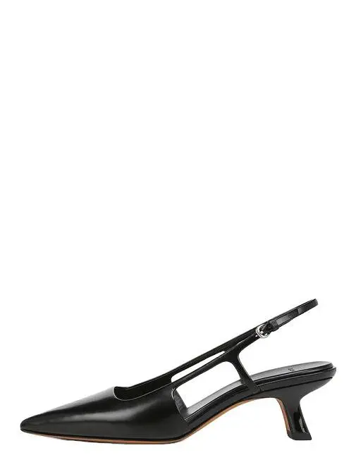 Vince Bianca Leather Slingback Heel - Black