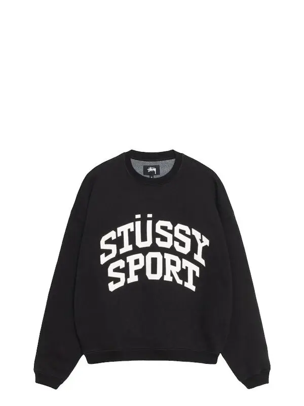 StÜssy Big Crackle Sport Crew - Washed Black