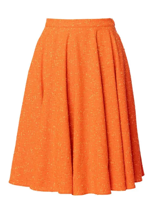 Lena Hoschek Lillian Pleated A-line Midi Skirt - Orange