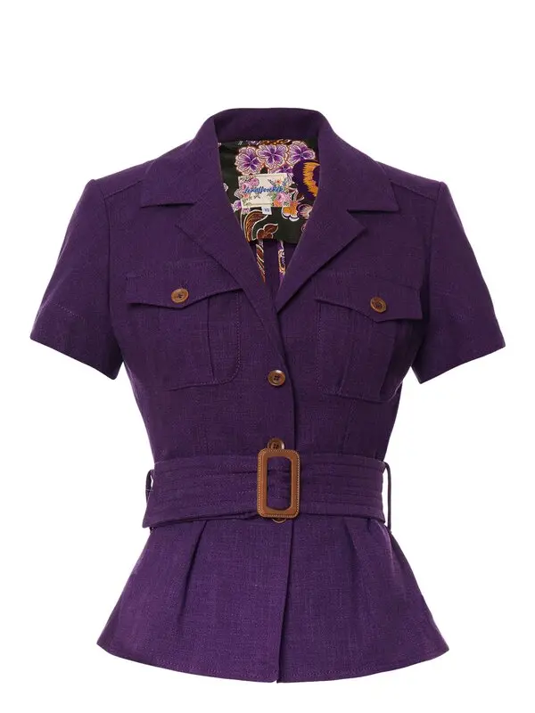 Lena Hoschek Alice Tie-detailed Jacket - Purple