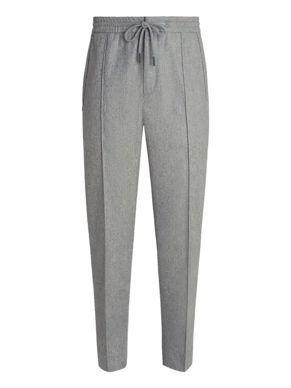 Zegna Drawstring Tapered Trousers - Grey