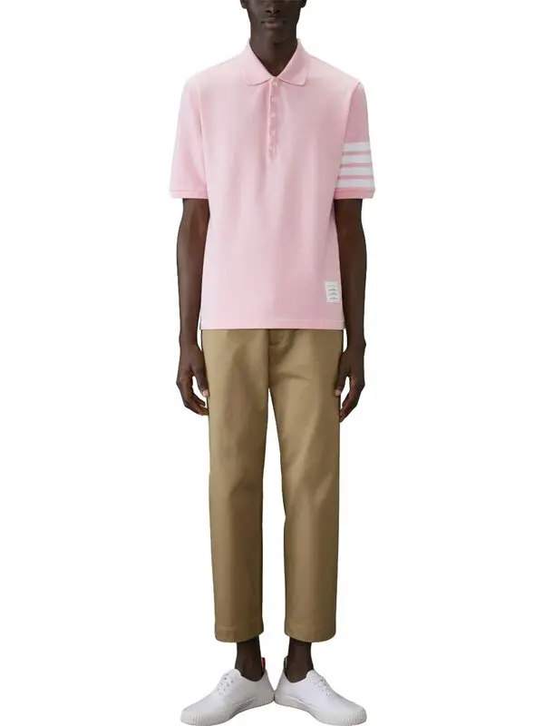 Thom Browne Three-stripe Polo Shirt - Pink