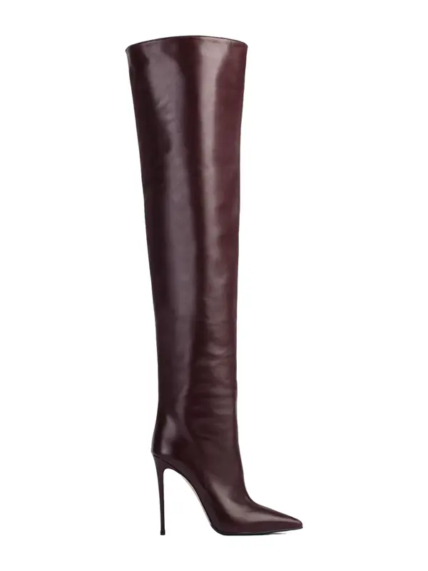 LE SILLA Eva 120mm Thigh-high Leather Boots - Red