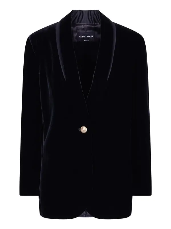 Giorgio Armani Velvet Single-breasted Jacket - Patterned
