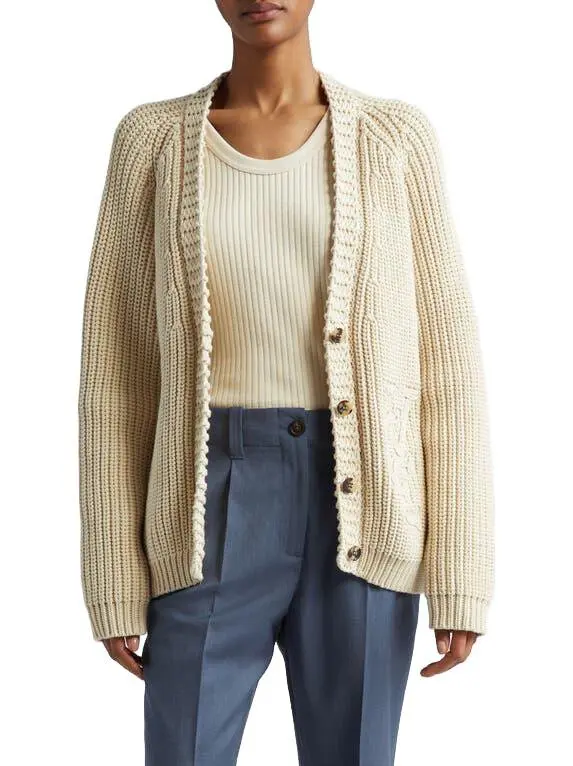 GOLDEN GOOSE Journey Shaker Cardigan - Parchment