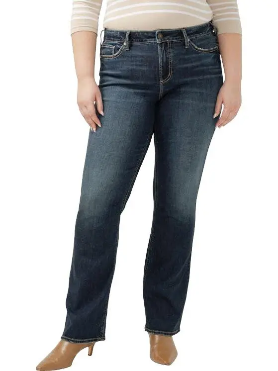 SILVER JEANS CO. Suki Curvy Mid Rise Slim Bootcut Jeans - Indigo