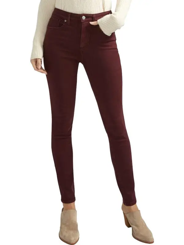 SILVER JEANS CO. Isbister High Waist Skinny Jeans - Bordeaux