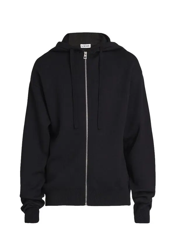 Loewe Anagram Logo Wool-blend Hoodie - Black