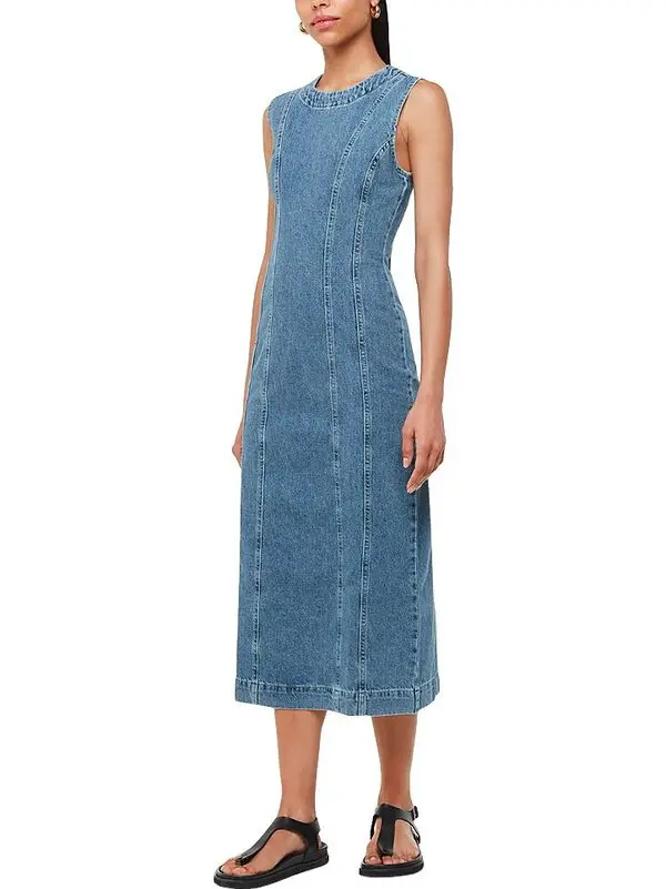 Whistles Sleeveless Midi Dress - Denim