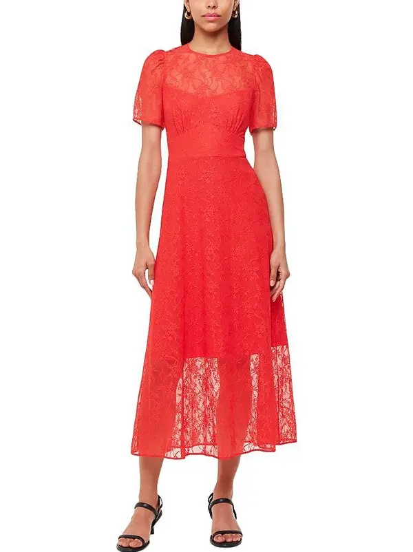 Whistles Fay Dress - Coral
