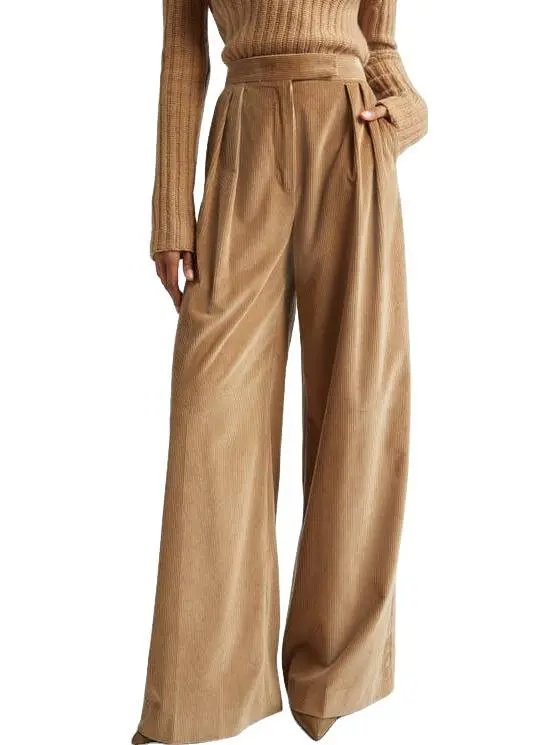 Max Mara Gilly Corduroy Ultrawide Leg Trousers - Camel