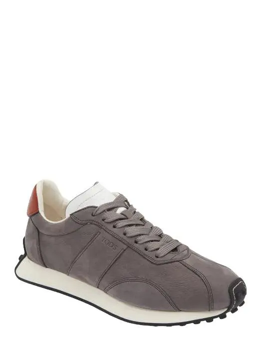 TOD'S Leather Sneakers - Grigio Mouse/bianco/bruciato