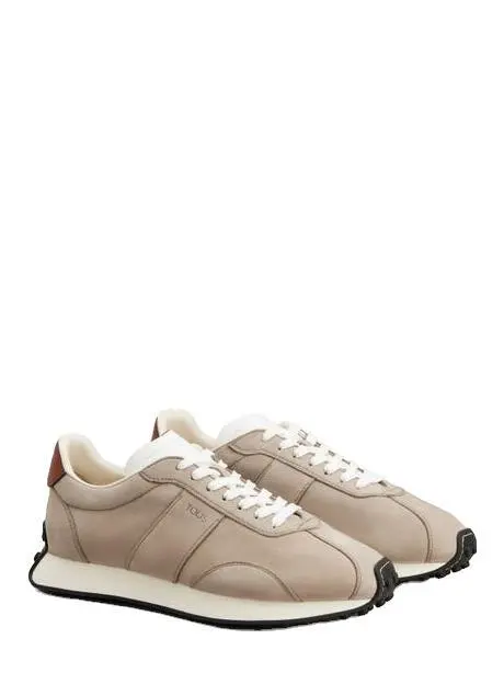 TOD'S Leather Sneaker - Sasso/bianco/bruciato