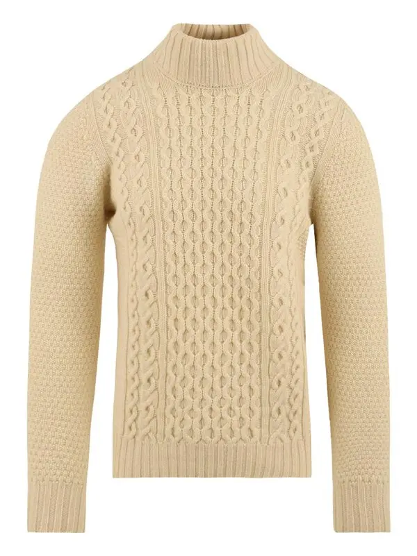 DRUMOHR Lambswool Turtleneck Sweater - Milk